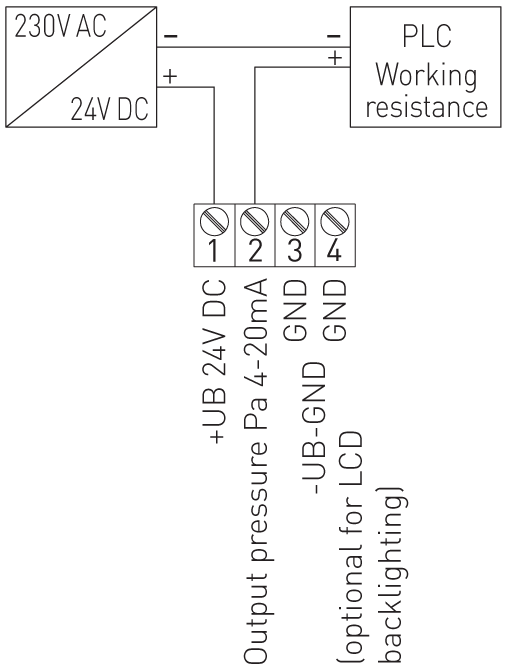 Tryktransmitter med display 4...20mA udgangssignal. ELSAG.DK